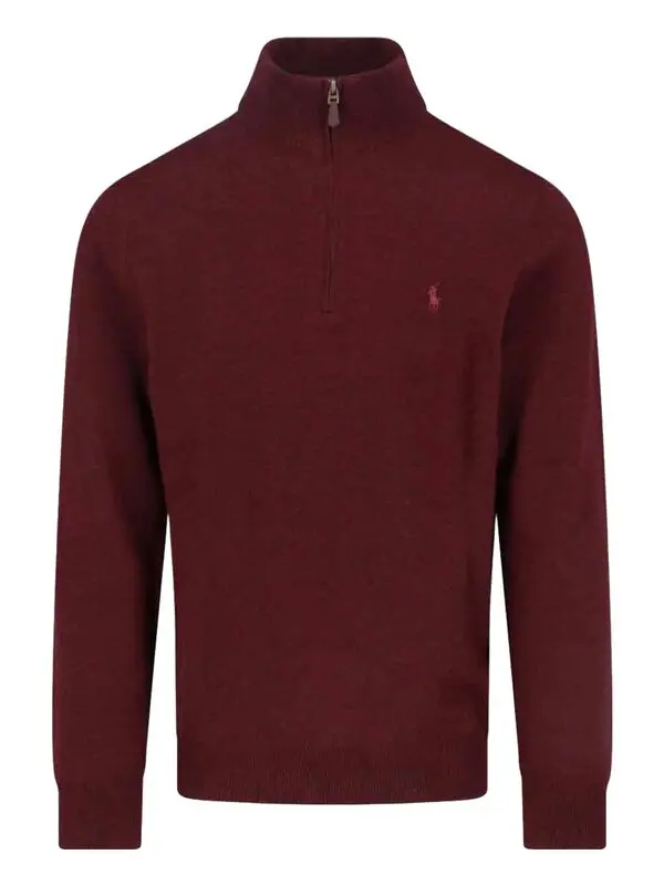 Ralph Lauren Logo Zip Sweater - Red