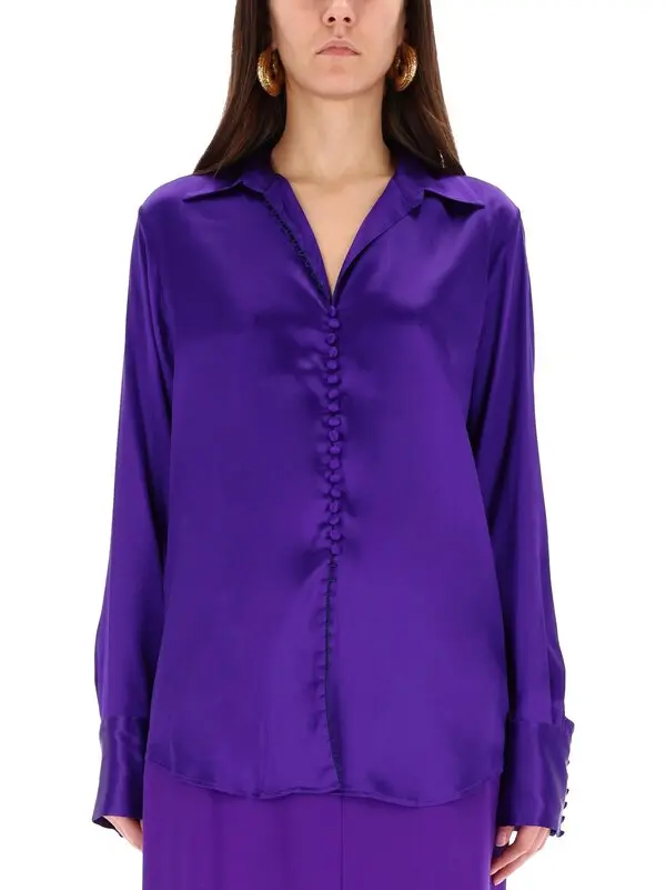 Dries Van Noten Silk Shirt - Purple