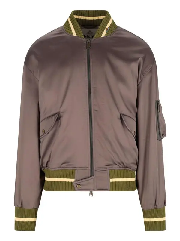 VIVIENNE WESTWOOD Logo Zip Jacket - Taupe
