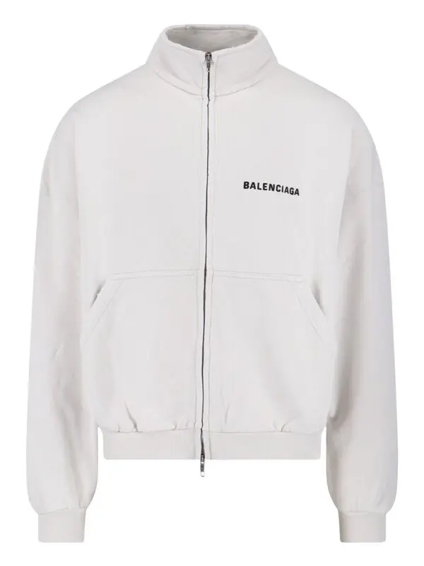 AND WANDER Logo Zip Jacket - White