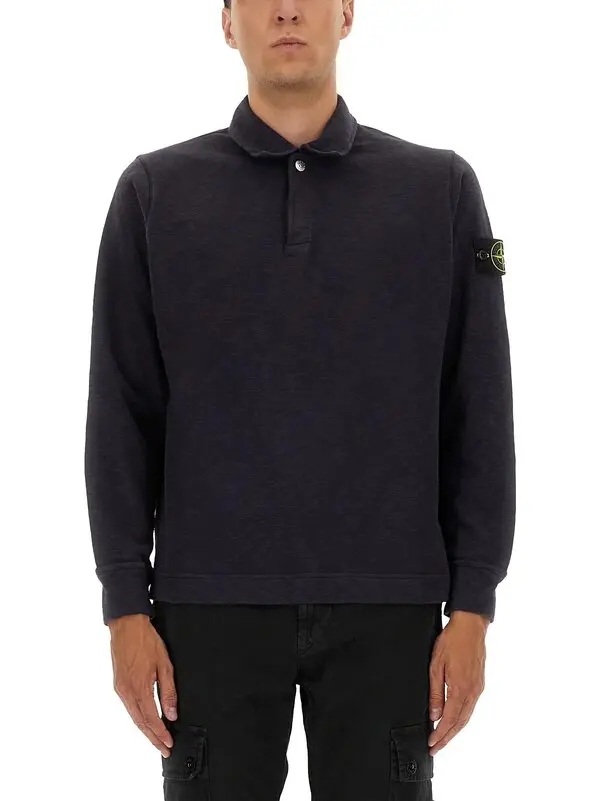 Stone Island Cotton Vanisé Polo Shirt - Blue