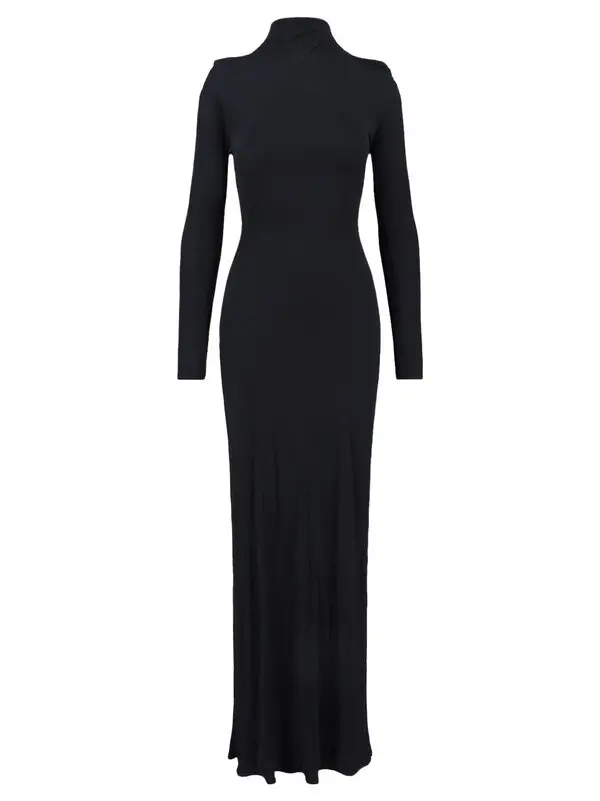 Alaïa Draped Maxi Dress - Black