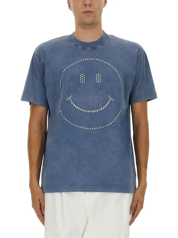 Moschino Smiley" Heavy Cotton T-shirt - Blue
