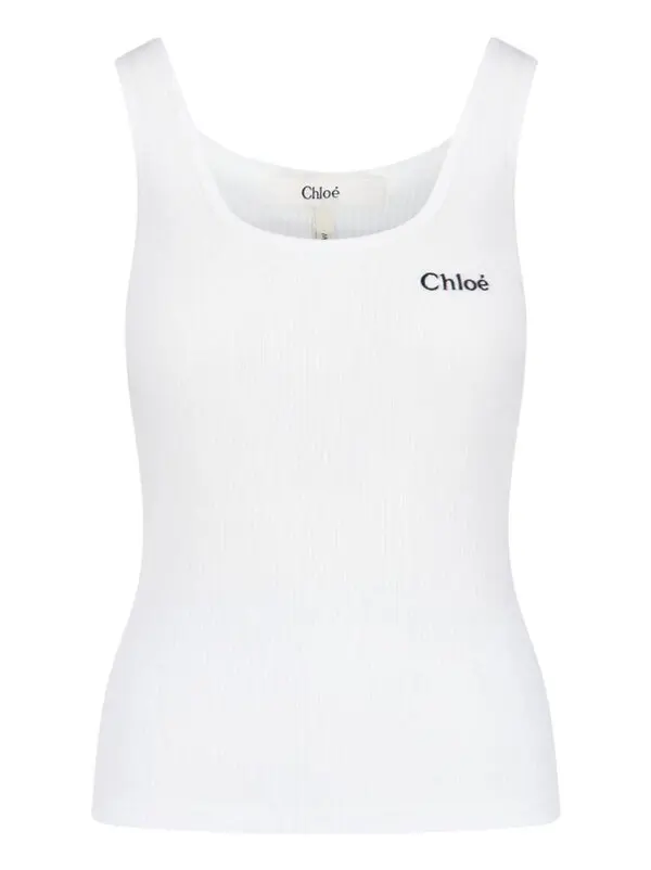 Casablanca Logo Tank Top - White