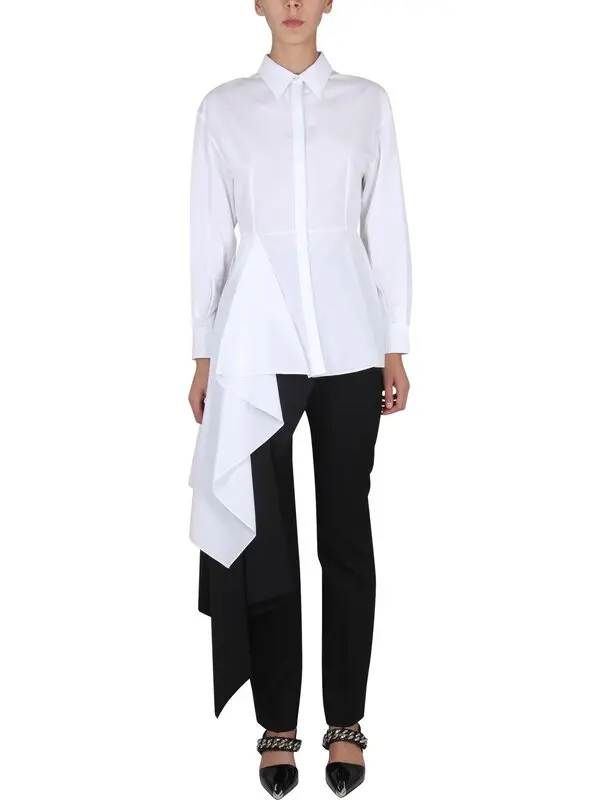 Alexander McQueen Asymmetric Button-up Shirt - White
