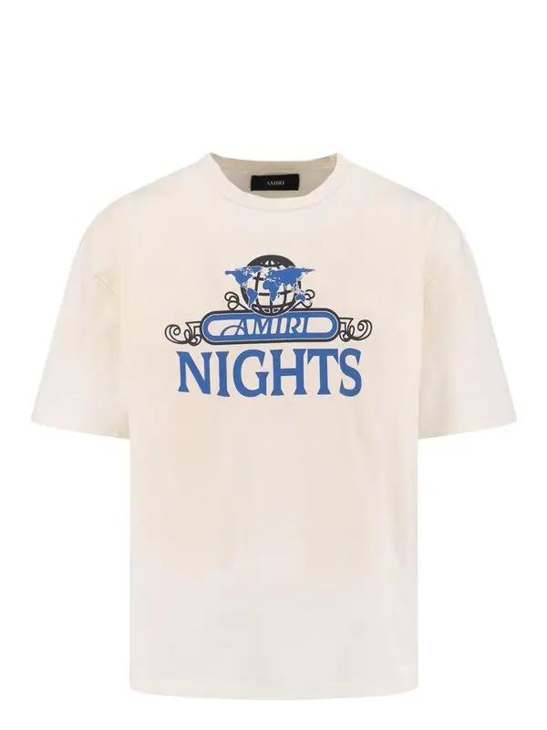 Amiri Nights" Logo T-shirt - Cream