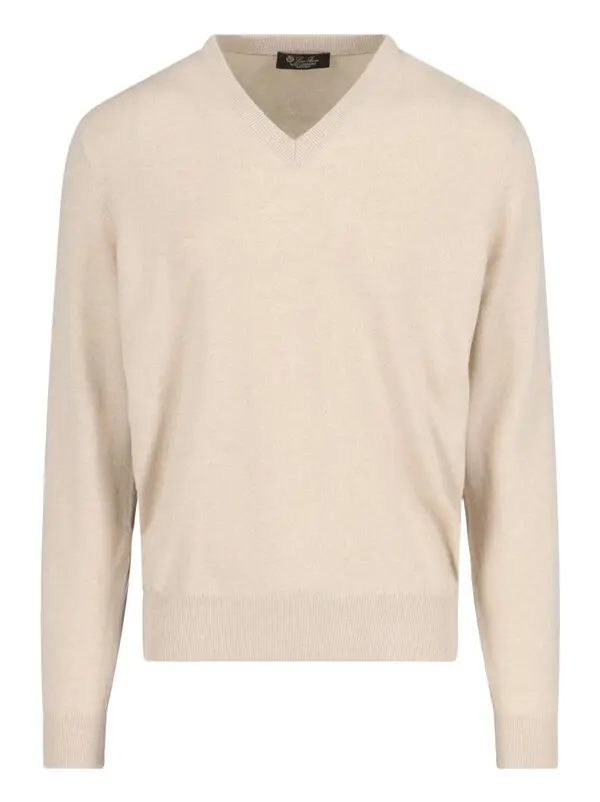 MAISON MARGIELA V-neck Sweater - Beige