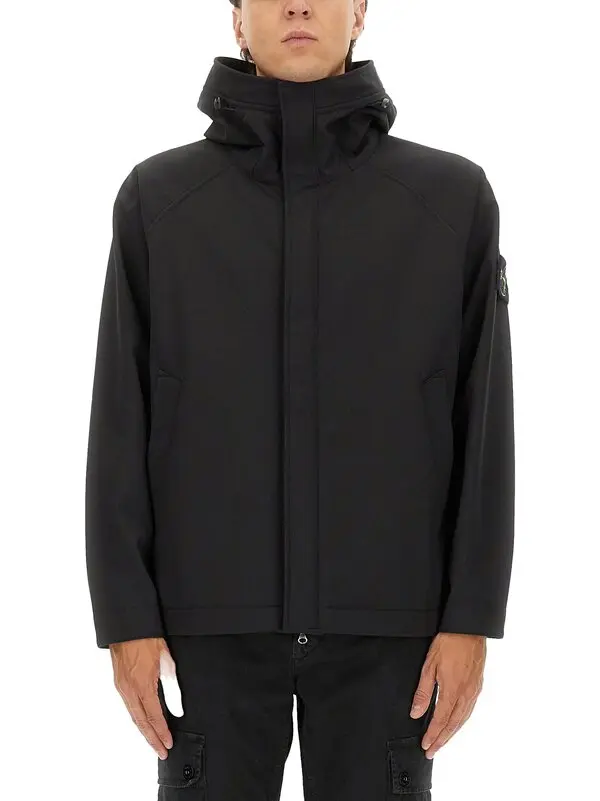 Stone Island Short Soft Shell Parka - Black