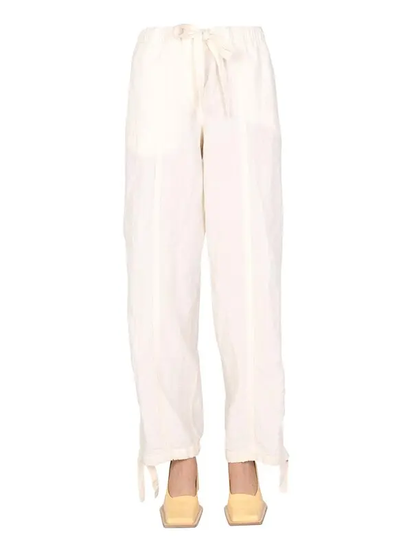 JIL SANDER Trousers With Drawstring - White