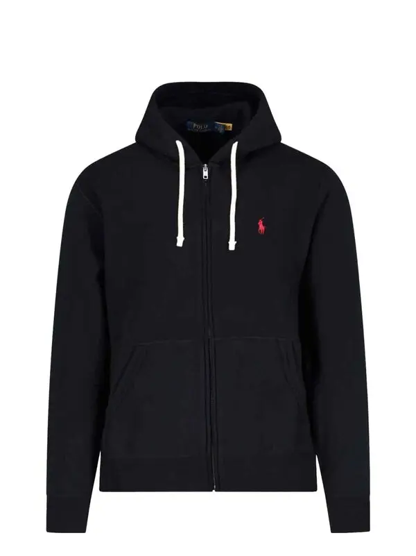 Polo Ralph Lauren Logo Zip Hoodie - Black