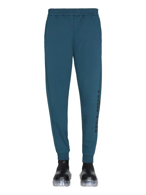 Helmut Lang Jogging Pants With Logo Print - Blue
