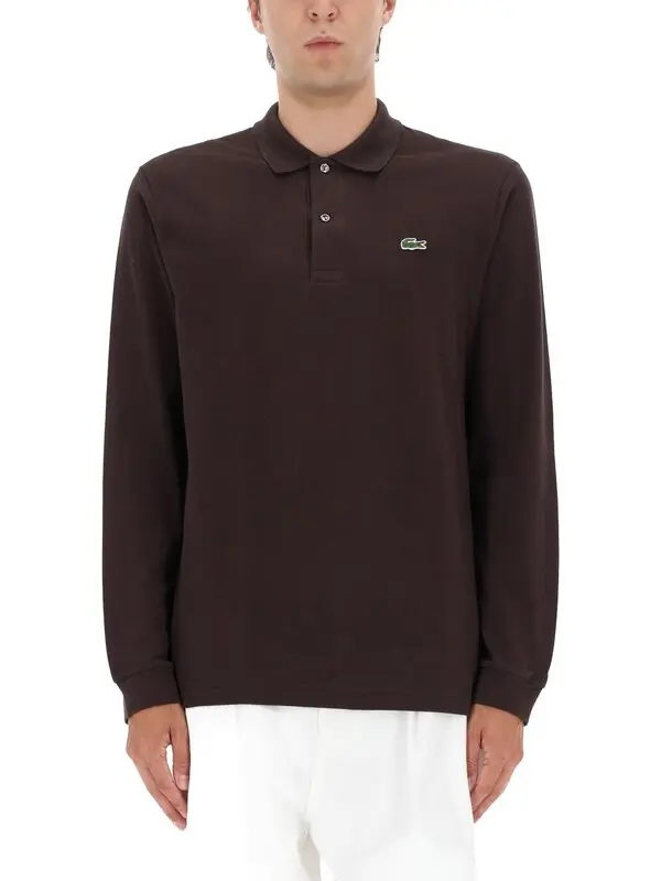 Lacoste Polo With Logo - Brown