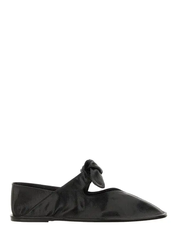 Hereu Leather Ballerinas - Black