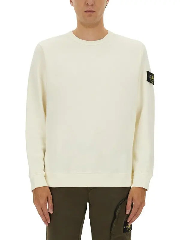 Stone Island Organic Cotton Sweatshirt - Ivory