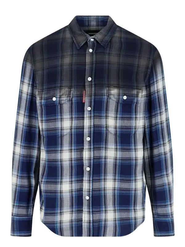 Miu Miu Checked Shirt - Blue