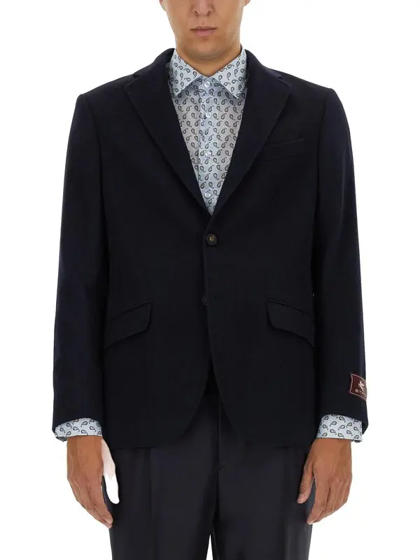 Etro Single-breasted Cashmere Jacket - Blue