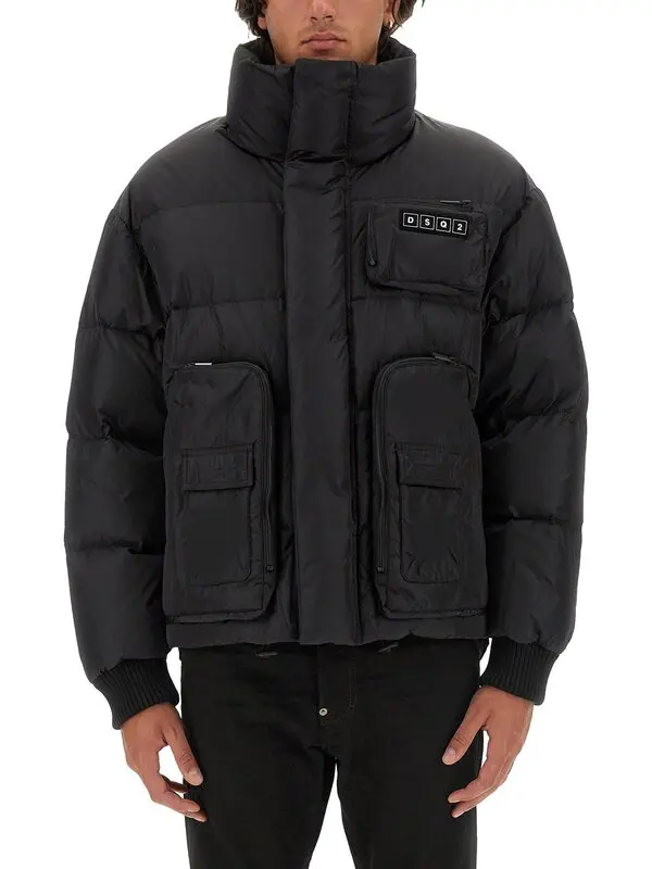 Dsquared2 Down Jacket With Logo - Black