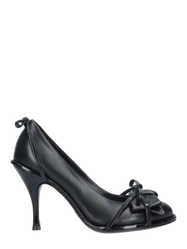 ALL IN Bow Leather Pumps - Black