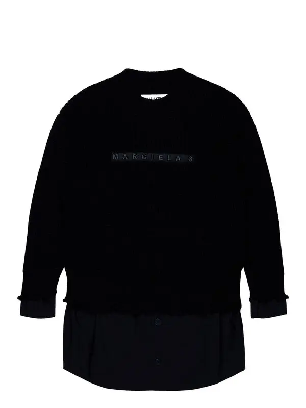 MAISON MARGIELA Contrast Cotton Top - Black