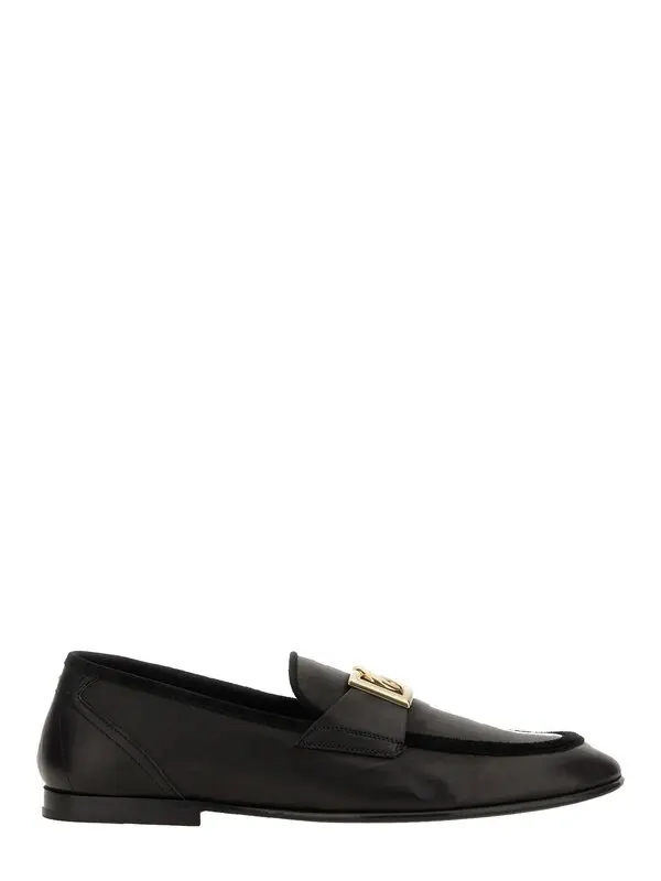Dolce & Gabbana Loafer With Logo - Black