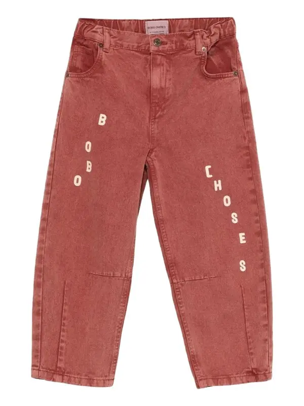 BOBO CHOSES Pants With Logo - Bordeaux