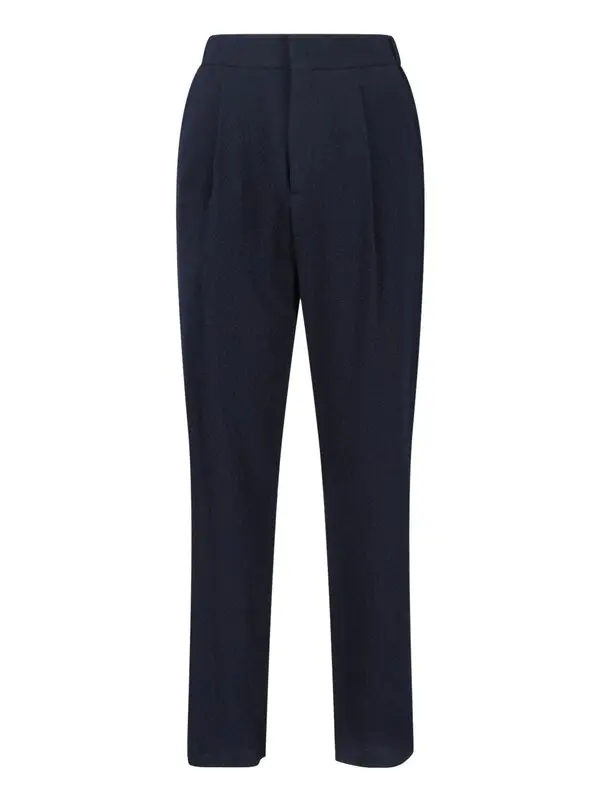 Incotex Virgin Wool Straight Leg Trousers - Blue