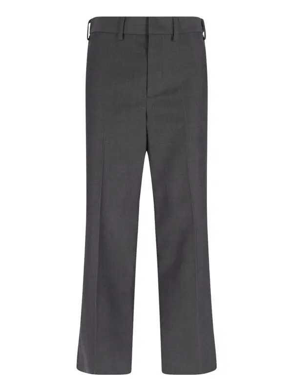 Incotex Virgin Wool Straight Leg Trousers - Gray