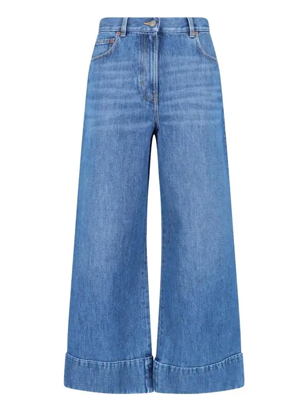 Bottega Veneta Wide Leg Denim Jeans - Blue