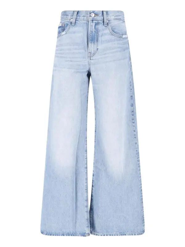Gimaguas Wide Leg Denim Jeans - Light Blue
