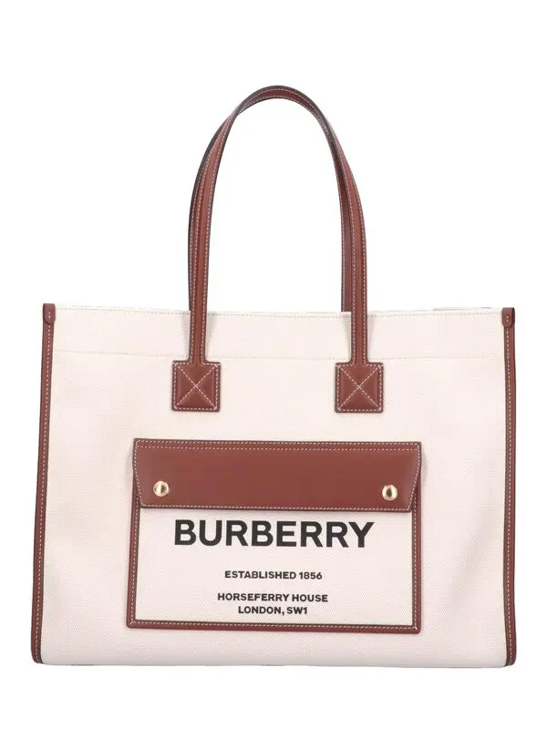 Burberry Freya Medium Tote Bag - Beige