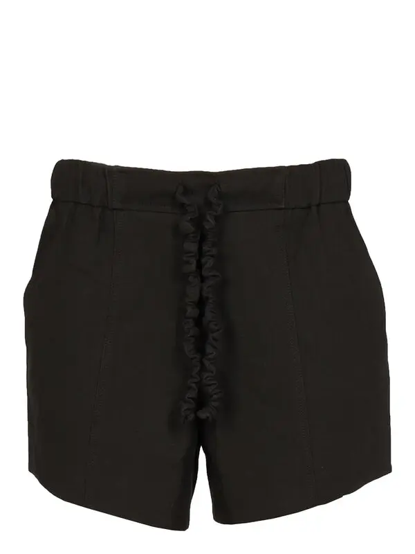 GANNI Shorts With Ruffled Elastic - Black