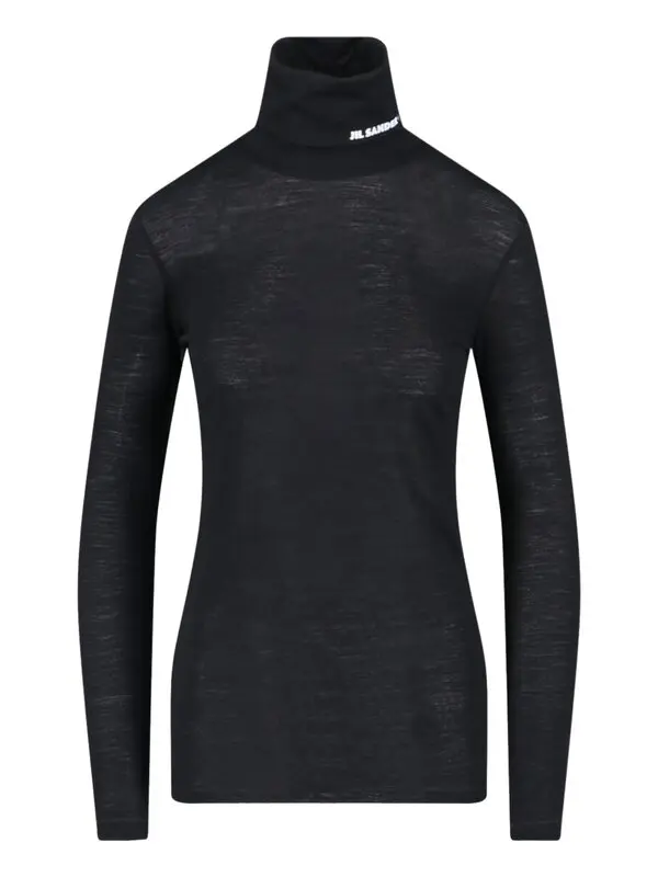 COURREGES Logo Turtleneck Sweater - Black