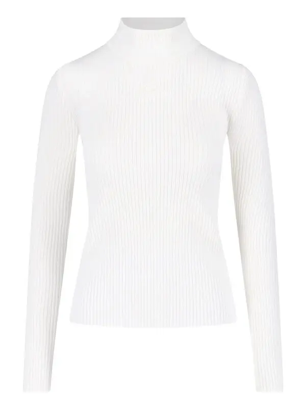 COURREGES Logo Turtleneck Sweater - White