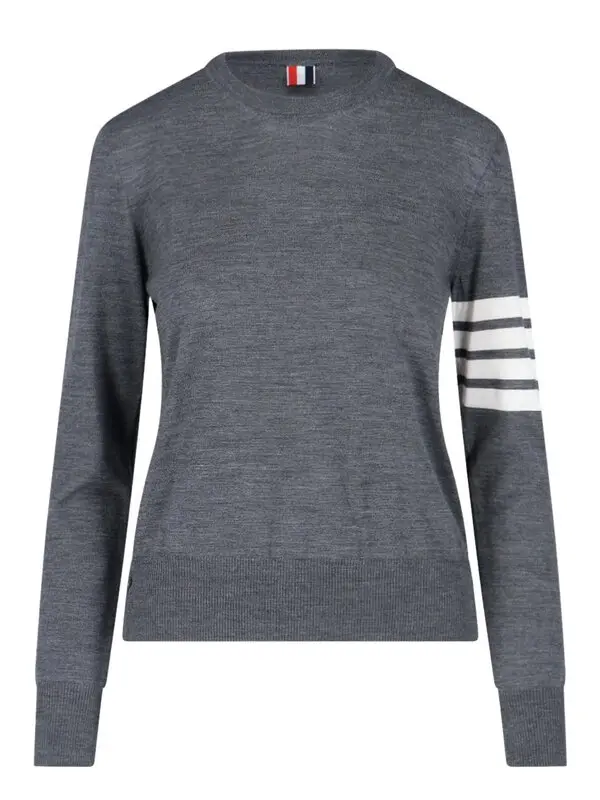 Thom Browne 4-bar Merino Wool Jumper - Gray