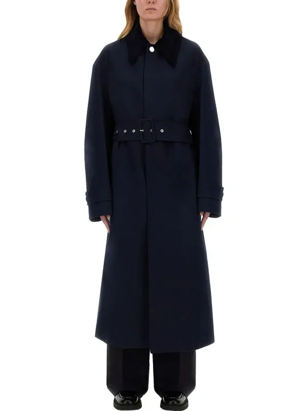 Ami Waterproof Belted Coat - Blue