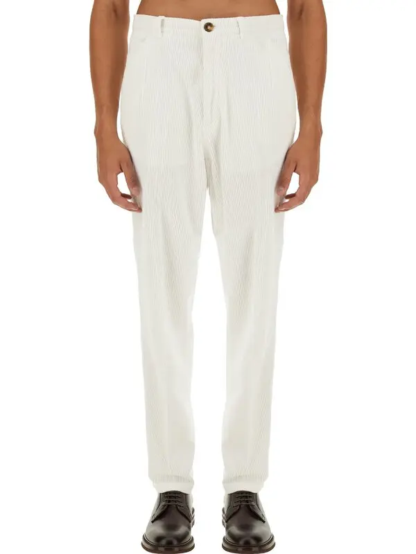 Brunello Cucinelli Regular Fit Corduroy Pants - White