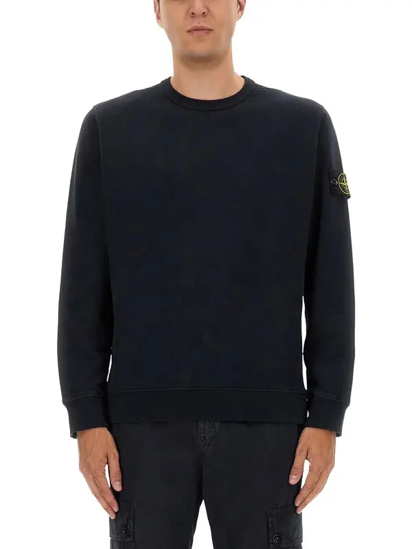 Stone Island Organic Cotton Sweatshirt - Blue
