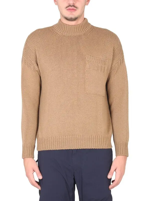 TEN C Turtleneck Knit Top - Beige