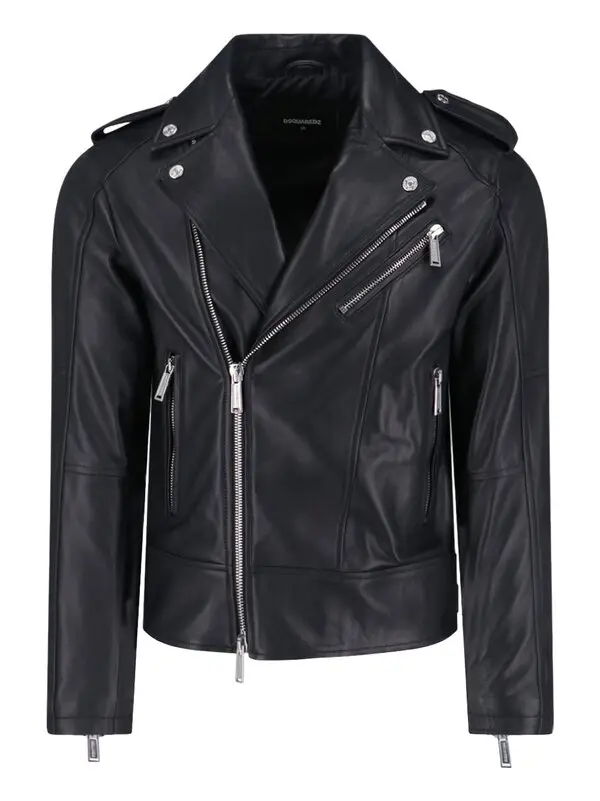 MAISON MARGIELA Cotton Biker Jacket - Black