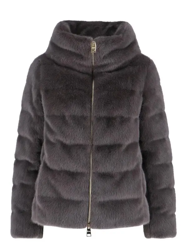 Herno Faux Fur Padded Jacket - Gray