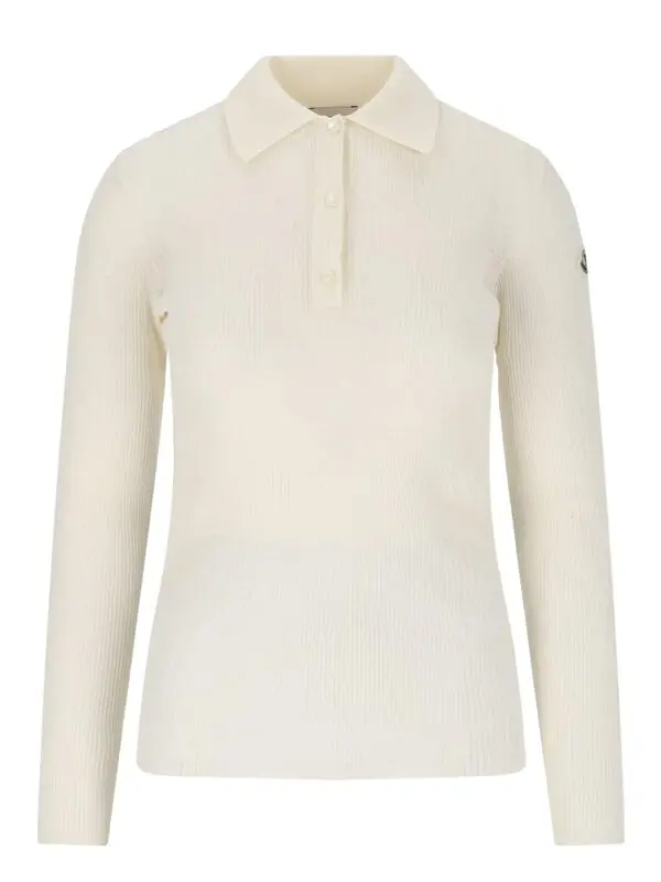 COURREGES Logo Ribbed Top - Cream