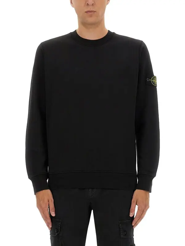 Stone Island Regular Fit Organic Cotton Sweatshirt - Black