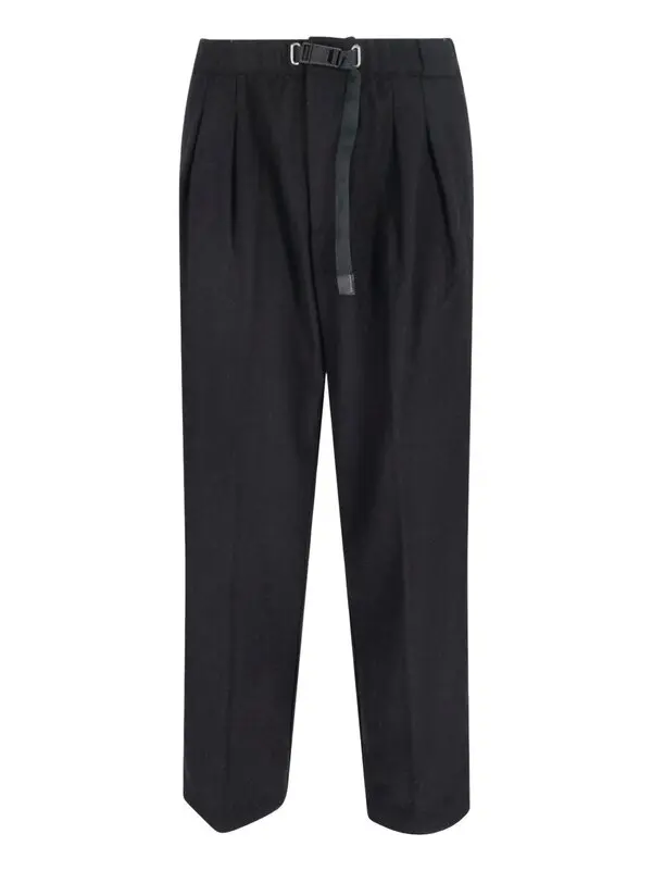 TONYWACK Wool Blend Wide Leg Trousers - Black