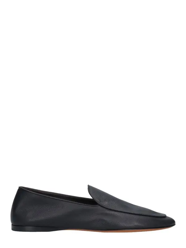 THE ROW Hammered Leather Loafers - Black
