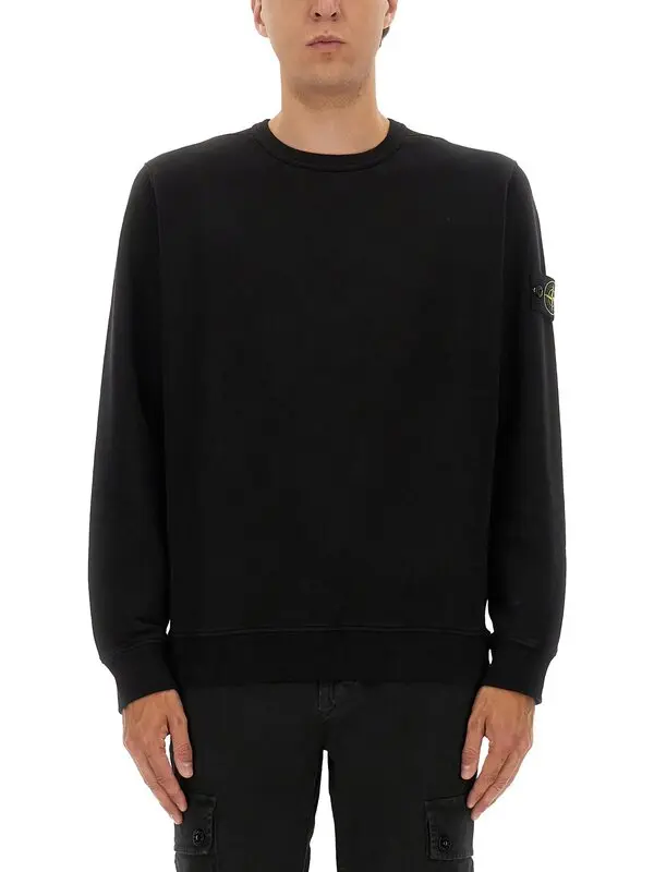 Stone Island Organic Cotton Sweatshirt - Black