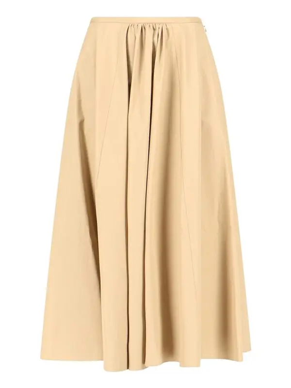 Calvin Klein Midi A-line Denim Skirt - Beige