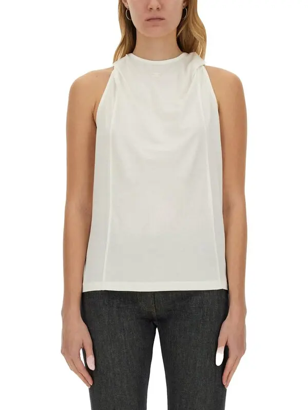 COURREGES Courrèges Logo Tank Top - White