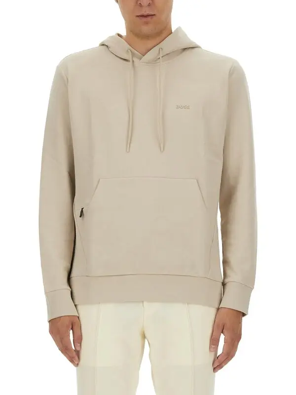 BOSS Sweatshirt With Logo - Beige