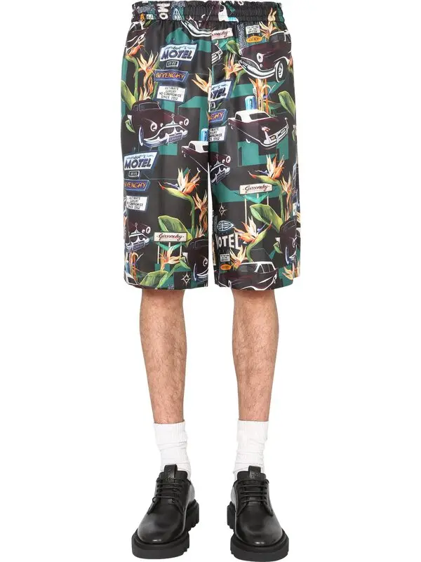 Givenchy Silk Bermuda Shorts - Black