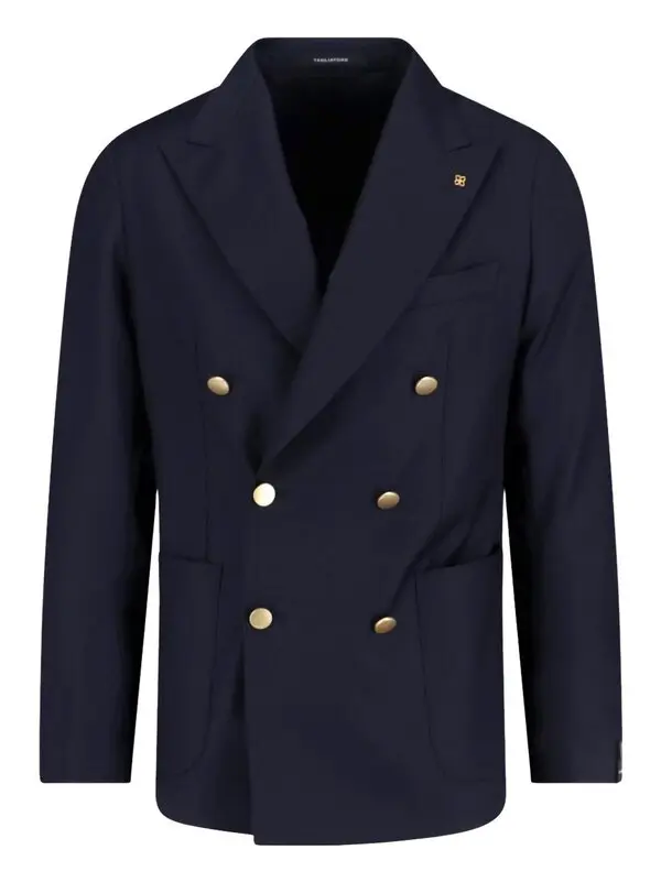 Tagliatore Double-breasted Virgin Wool Blazer - Blue